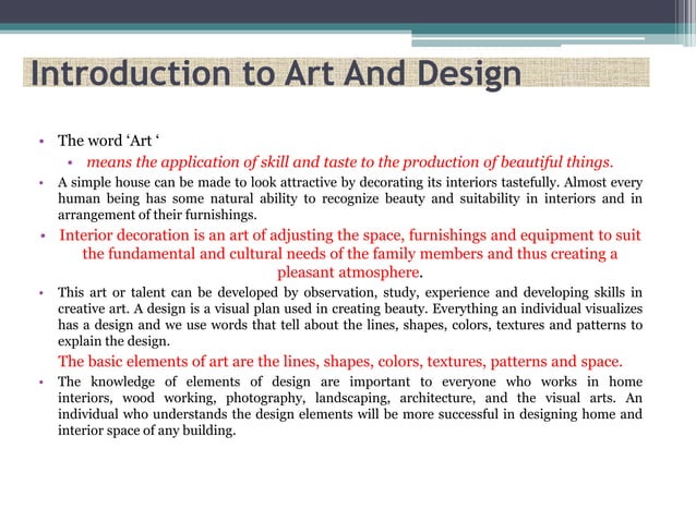 Introduction to art and design | PPTX