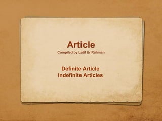 Introduction to Articles | PPT