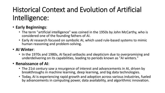 INTRODUCTION TO ARTIFICIAL INTELLIGENCE.pptx | Artificial Intelligence ...