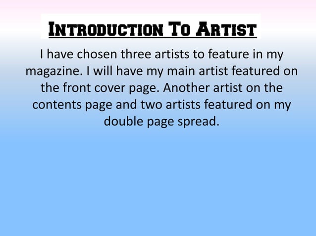 Introduction to artist | PPT