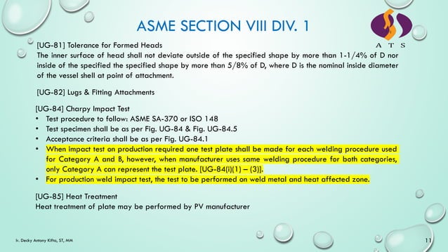 Introduction to ASME VIII Div 1 (ATS).pdf | Science