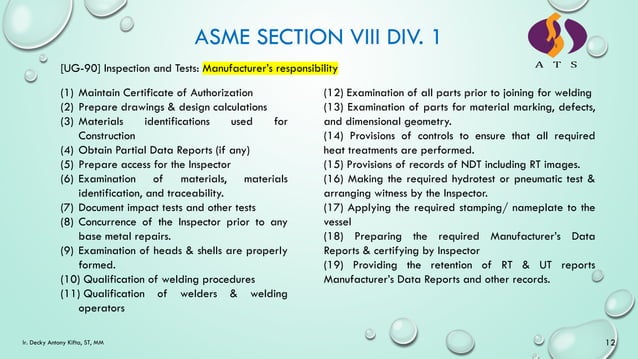 Introduction to ASME VIII Div 1 (ATS).pdf | Science