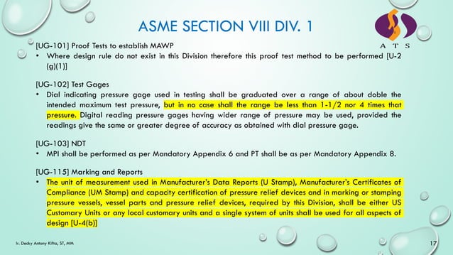 Introduction to ASME VIII Div 1 (ATS).pdf | Science