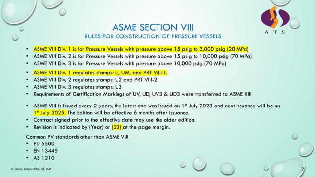 Introduction to ASME VIII Div 1 (ATS).pdf | Science
