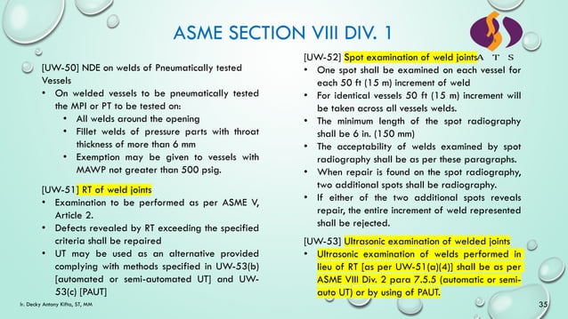 Introduction to ASME VIII Div 1 (ATS).pdf | Science