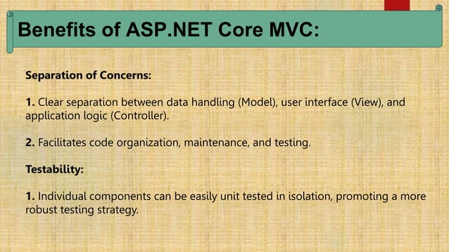 Introduction to ASP.NET Core MVC and the MVC Pattern.pptx | Web Development | Internet