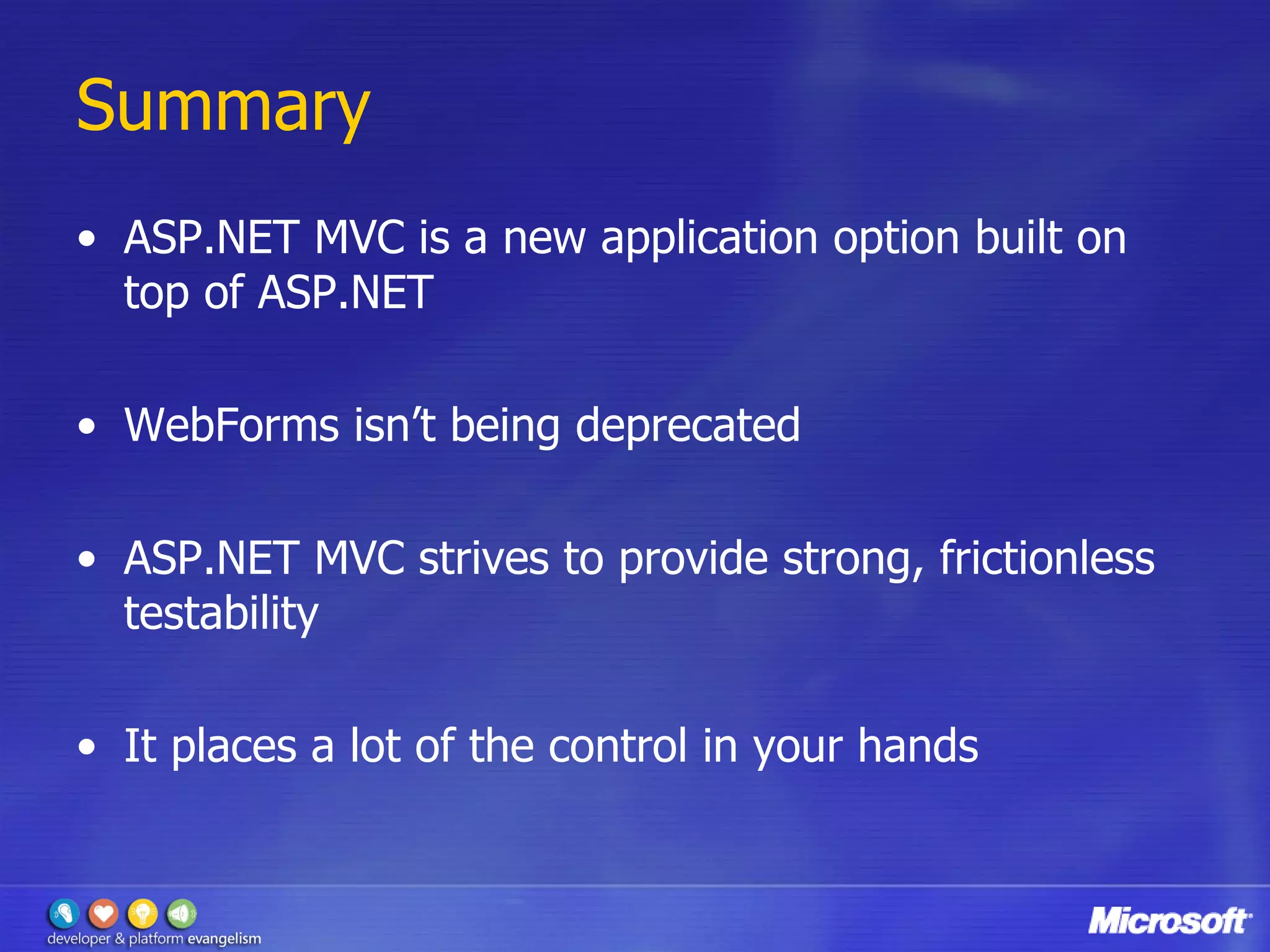 Introduction To Aspnet Mvc Ppt