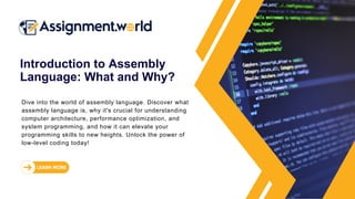 Introduction to Assembly Language What and Why.pdf