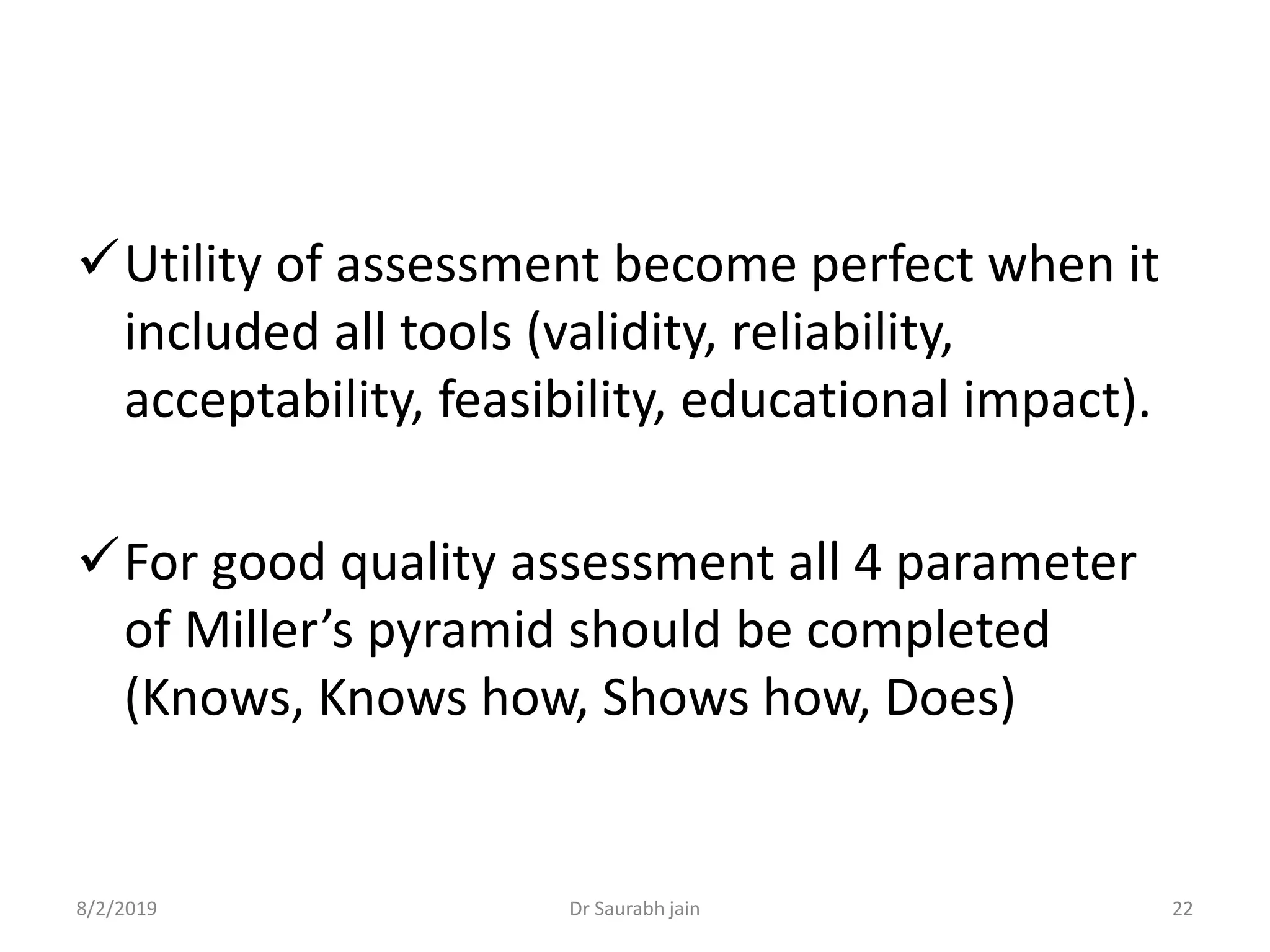Introduction to assessment in medical education training | PPTX