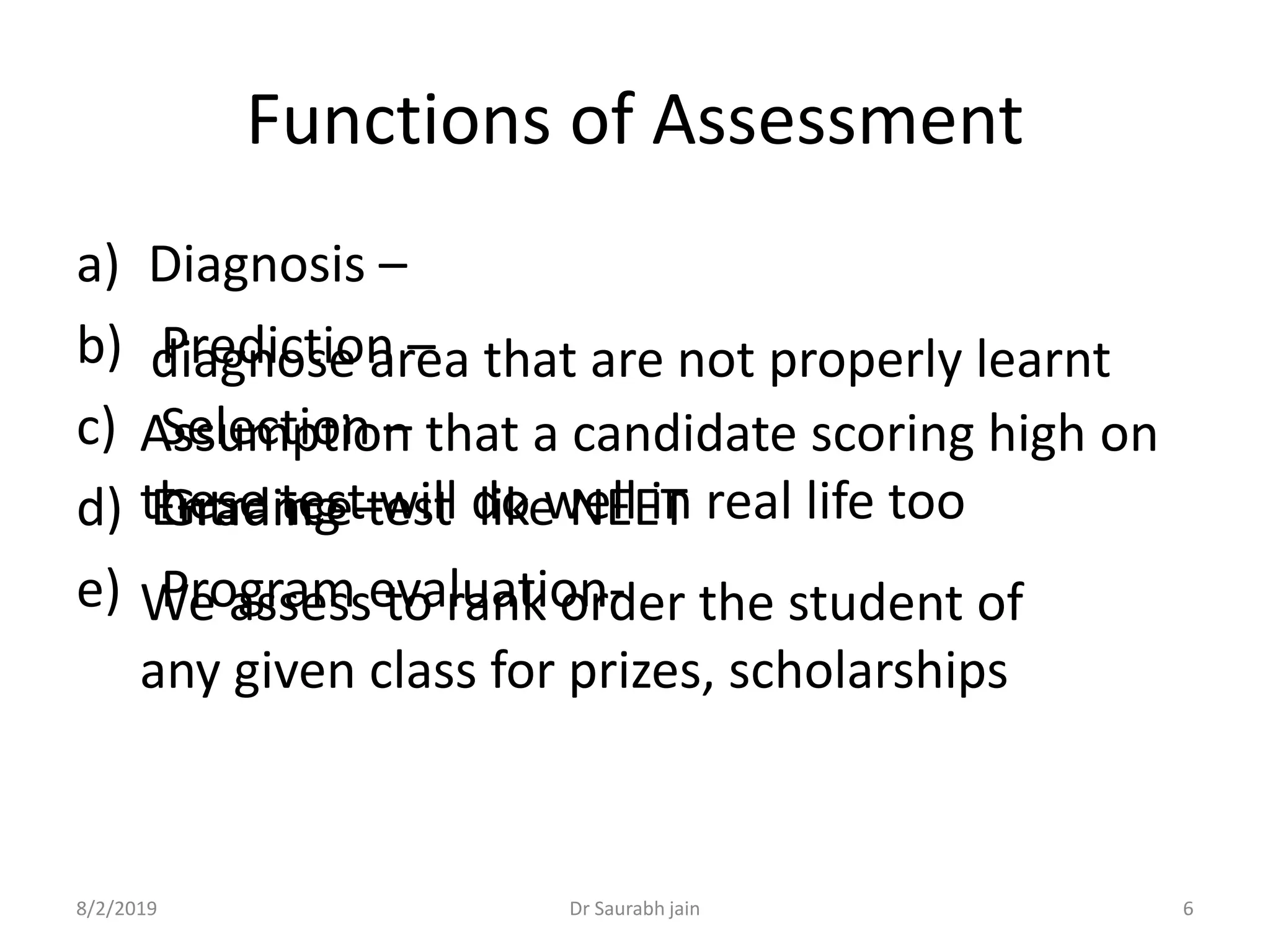 Introduction to assessment in medical education training | PPTX