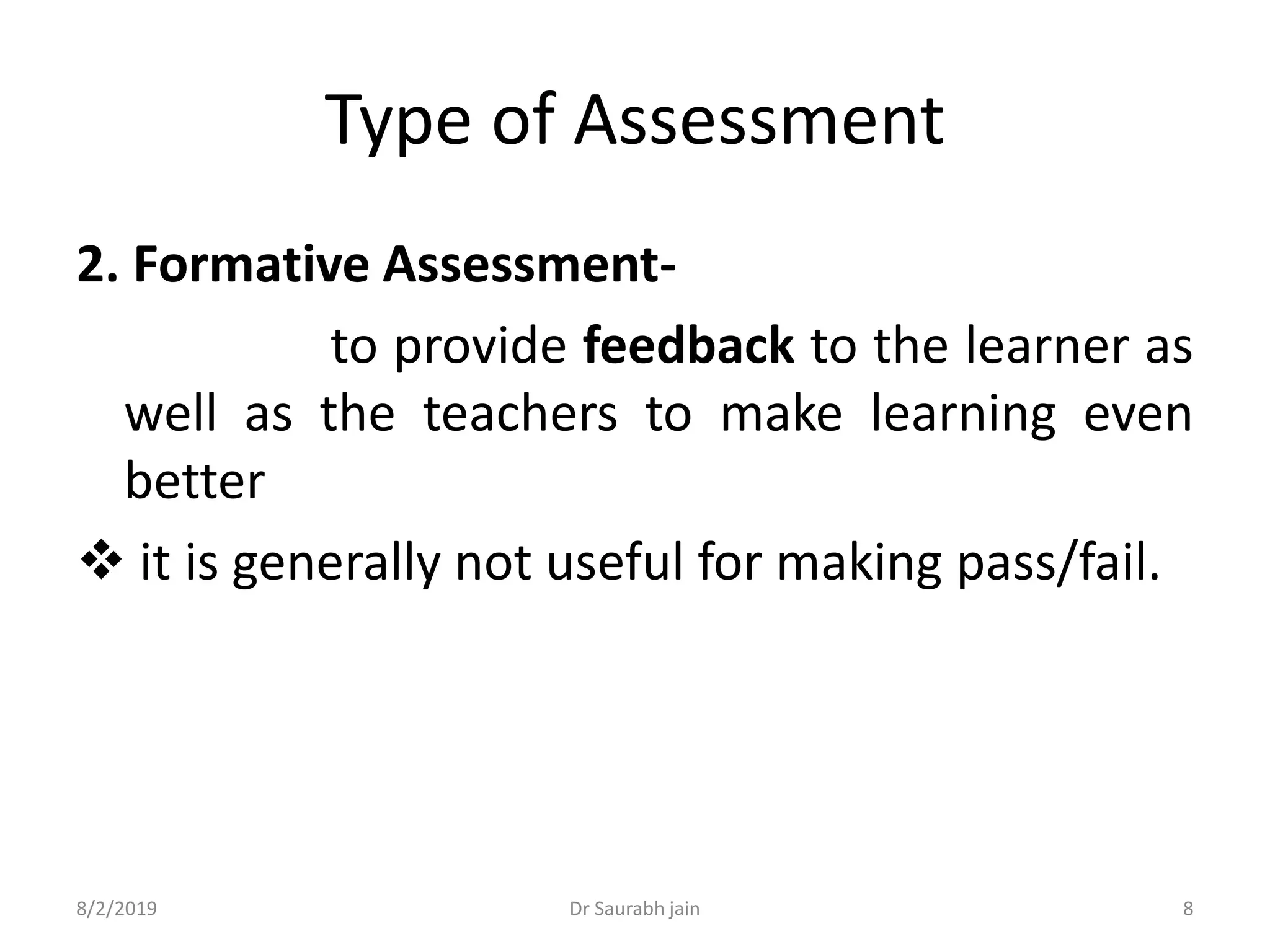 Introduction to assessment in medical education training | PPTX