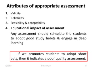 Introduction to assessment in medical education training | PPTX