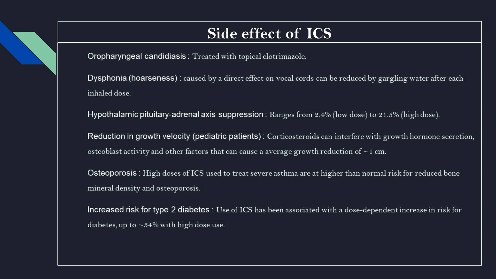 Introduction to Asthma , Pathology, Treatment , Choice of Drugs & Side ...