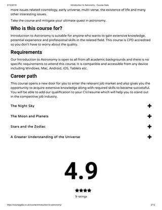 Introduction to Astronomy - Course Gate | PDF