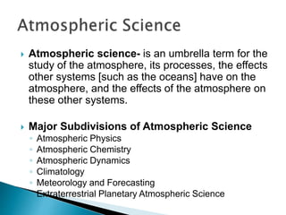 Introduction to atmospheric science | PPTX