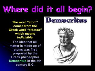 Introduction to atomic theory ppt | PPTX