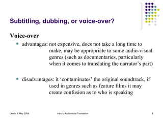 Introduction to audiovidual translation by adriana serban | PPT