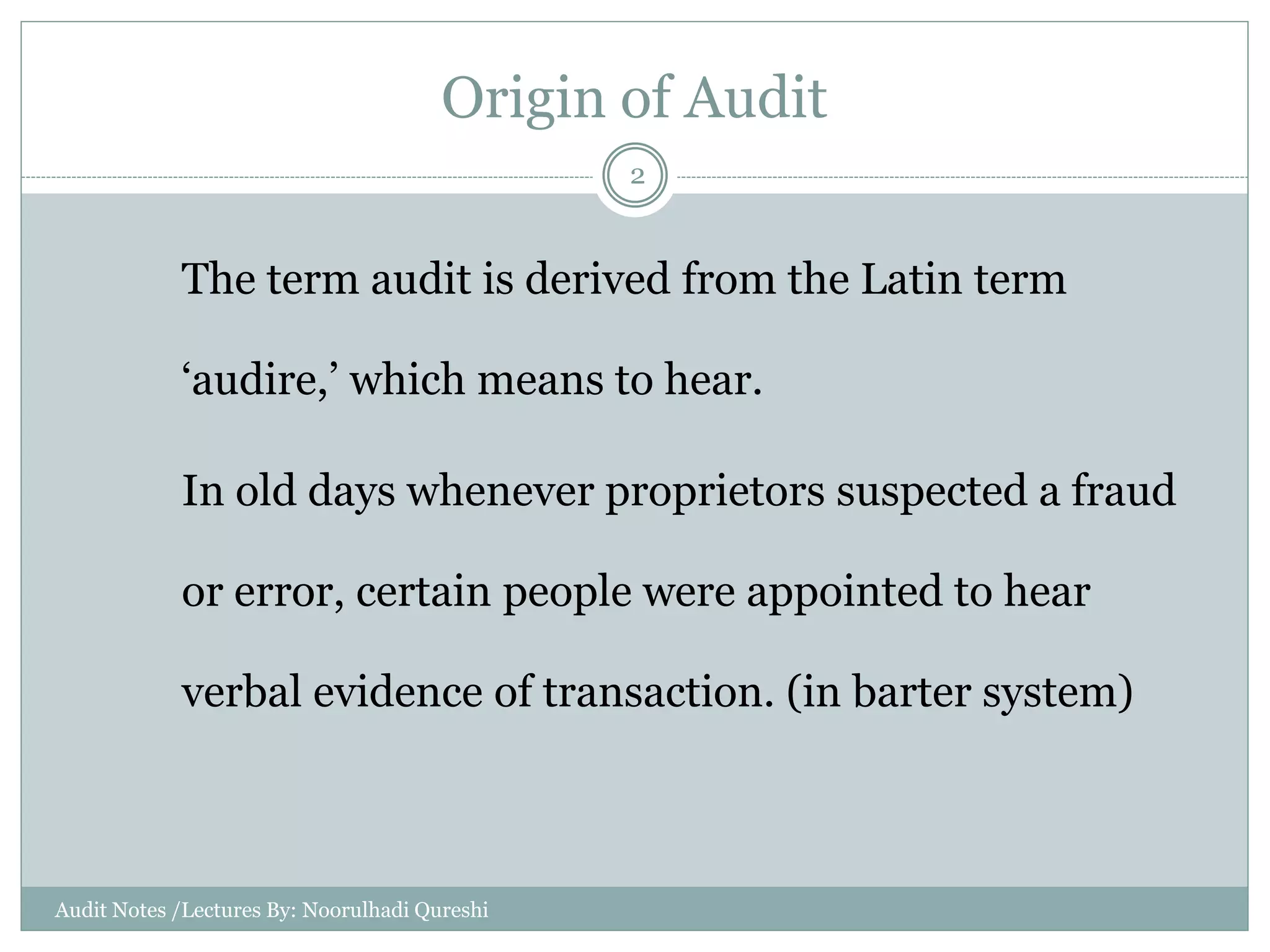Auditing (Introduction to Auditing) | PPTX