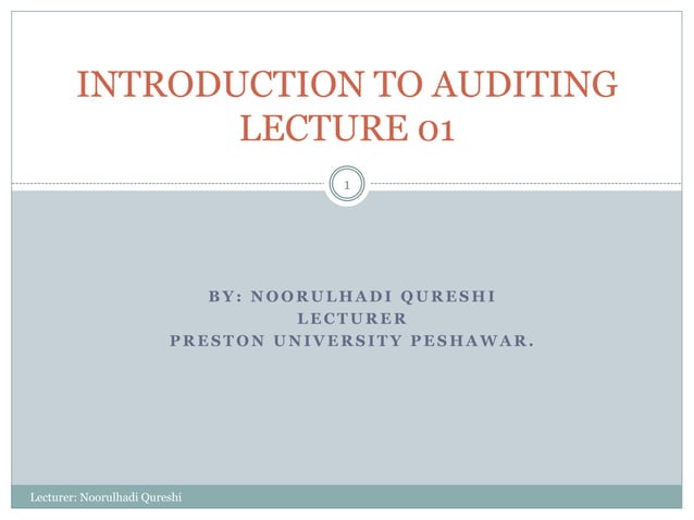 Auditing (Introduction to Auditing) | PPTX