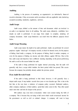 Introduction to Auditing Report | DOCX