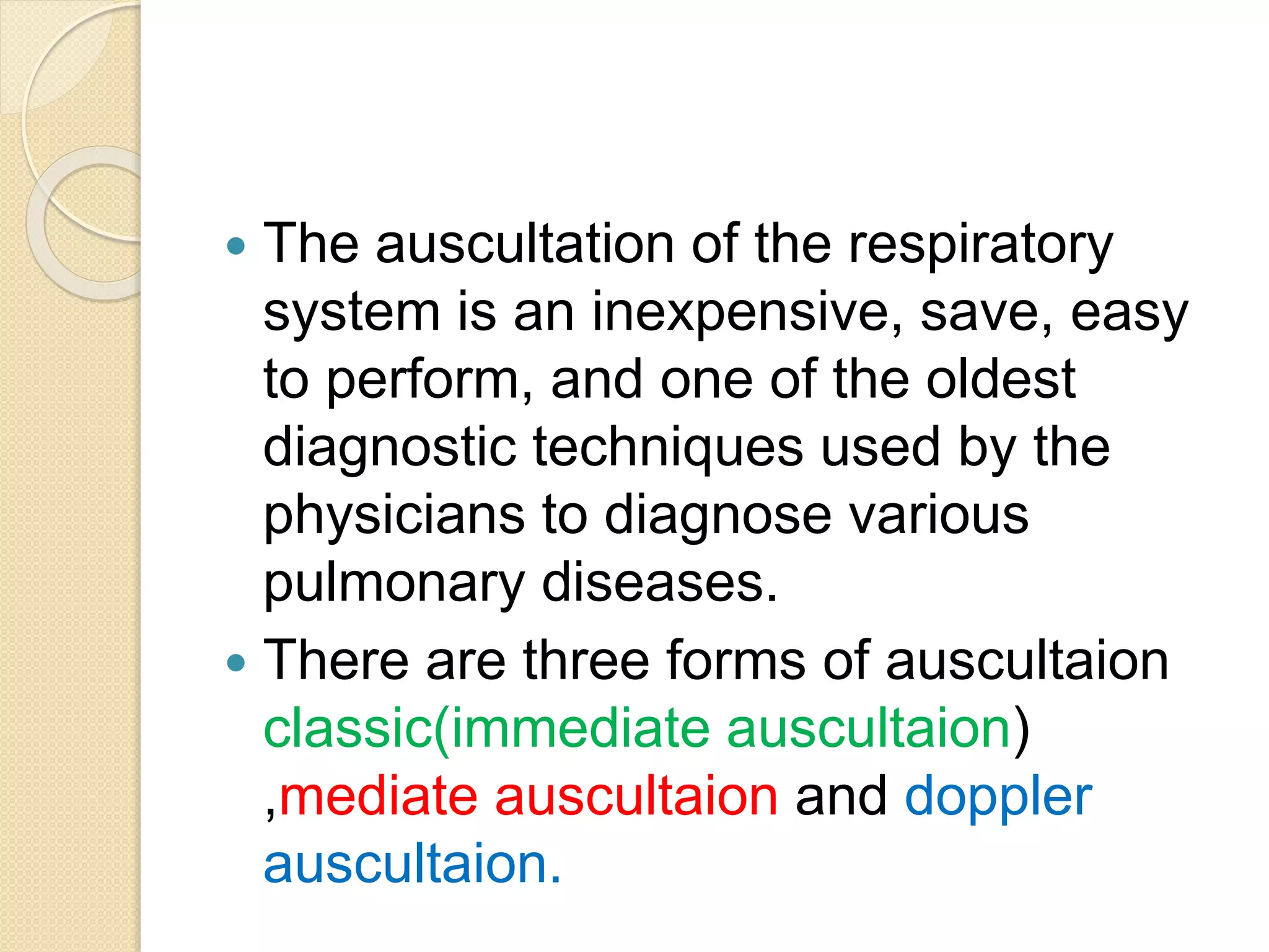 Introduction to auscultation | PPTX