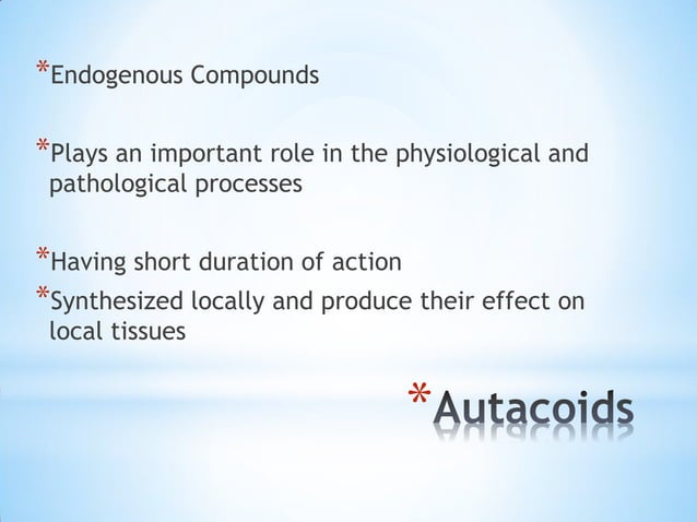 Introduction to autacoids and classification | PDF