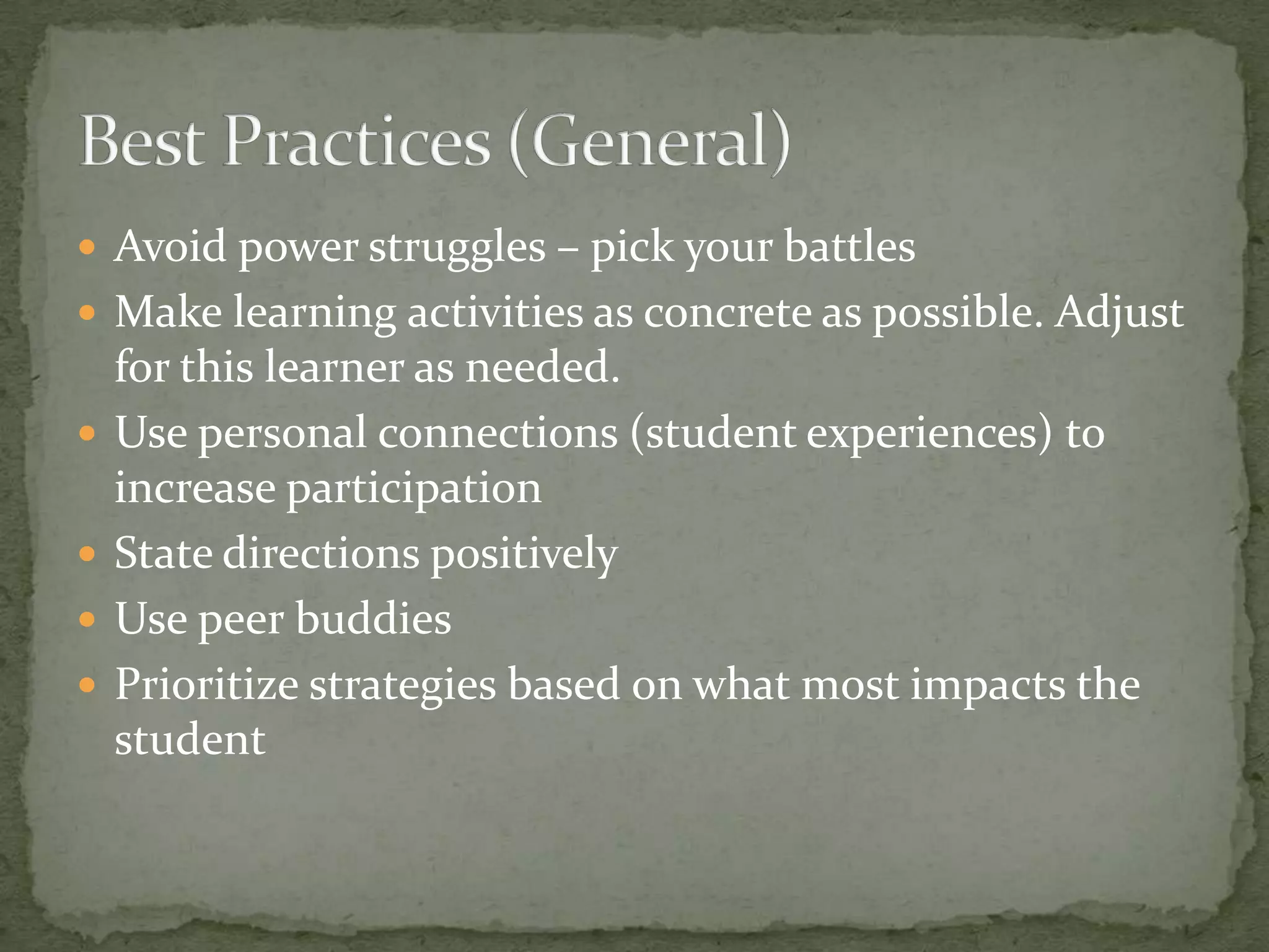 Introduction to autism for general educators | PPTX