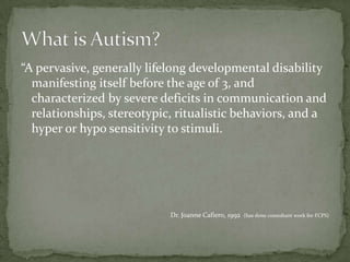 Introduction to autism for general educators | PPT