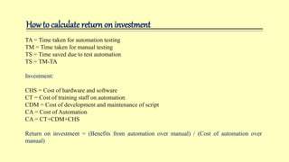 Introduction to automated testing life cycle methodology | PPT