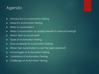 Introduction to Automation Testing | PPTX