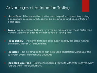 Introduction to Automation Testing | PPTX