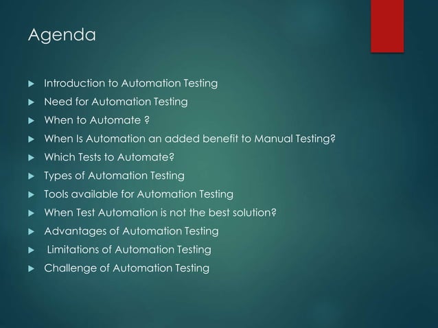 Introduction To Automation Testing Ppt 2372