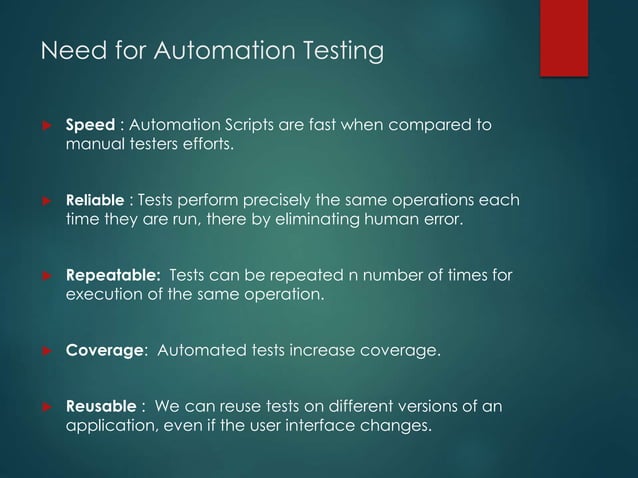 Introduction to Automation Testing | PPTX | Internet | Computing