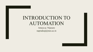 Introduction to automation - Module 01 | PDF