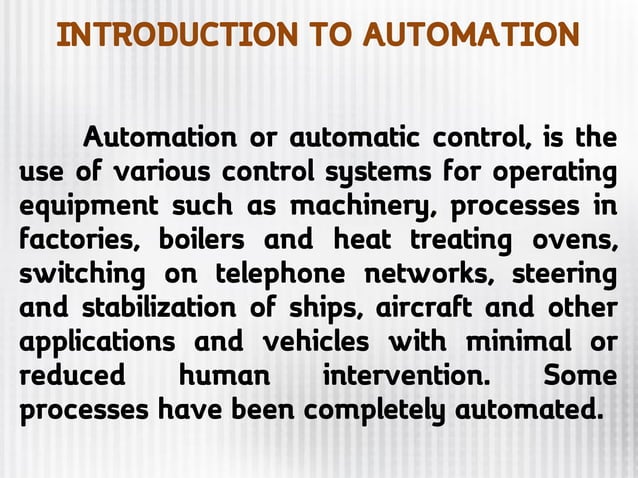 Introduction to automation | PPT