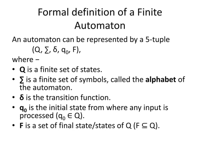Introduction to automaton ppt | PPT