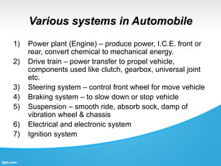 Introduction to automotive system | PDF