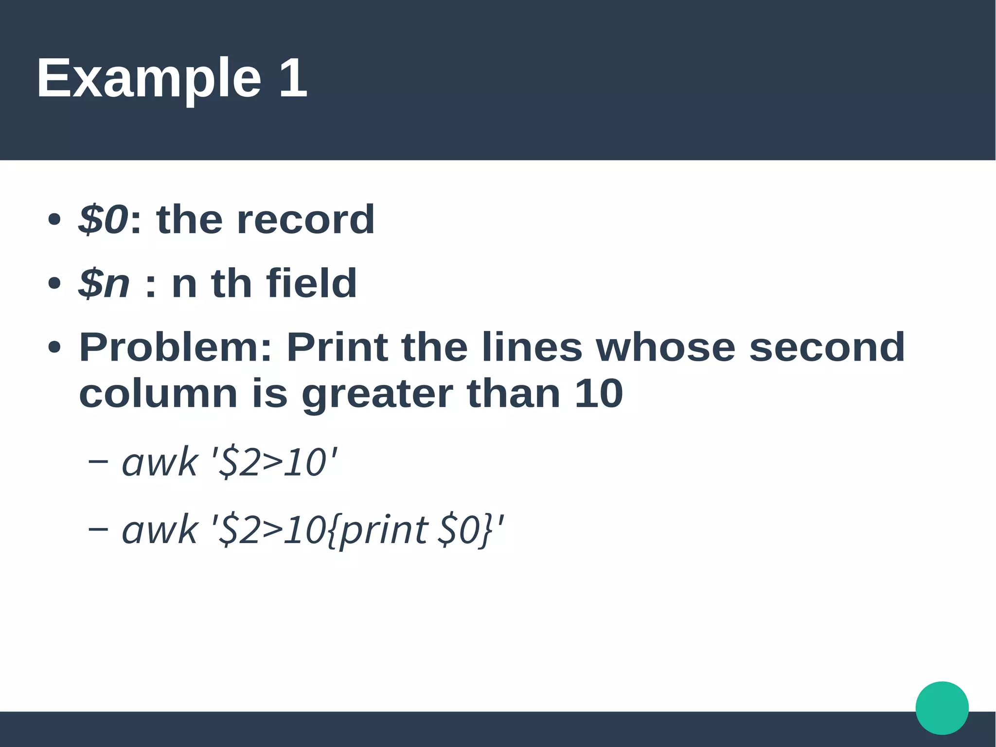 Introduction To Awk Ppt