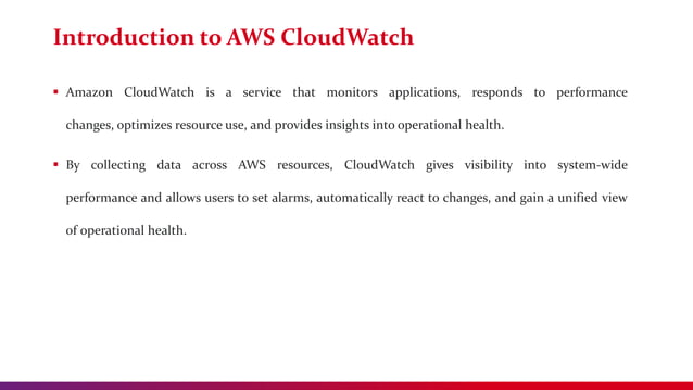 Introduction to AWS CloudWatch Presentation | PPTX