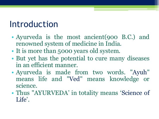 Introduction to ayurveda