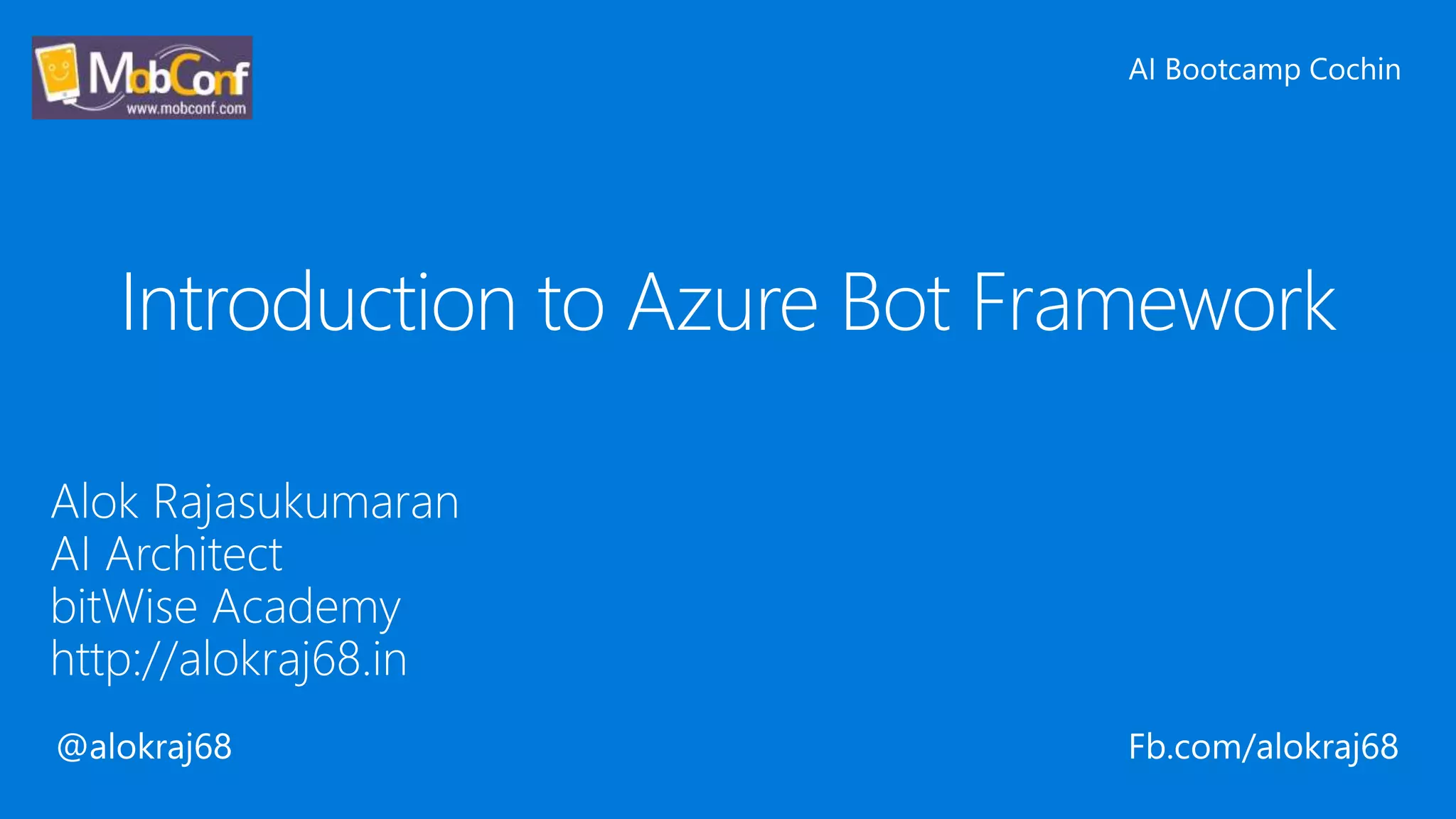 Introduction to azure bot framework | PPT