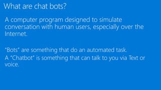 Introduction to azure bot framework | PPTX