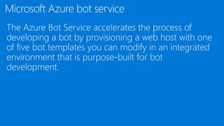 Introduction to azure bot framework | PPTX