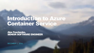 Azure Container Service | PPT