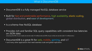 Introduction to azure document db | PDF | Web Development | Internet