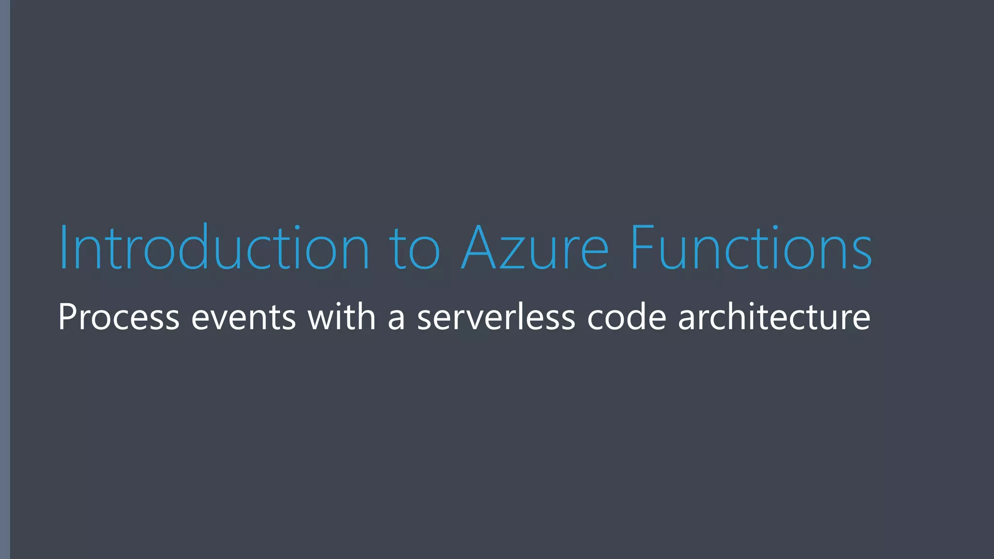 Introduction to Azure Functions | PPTX