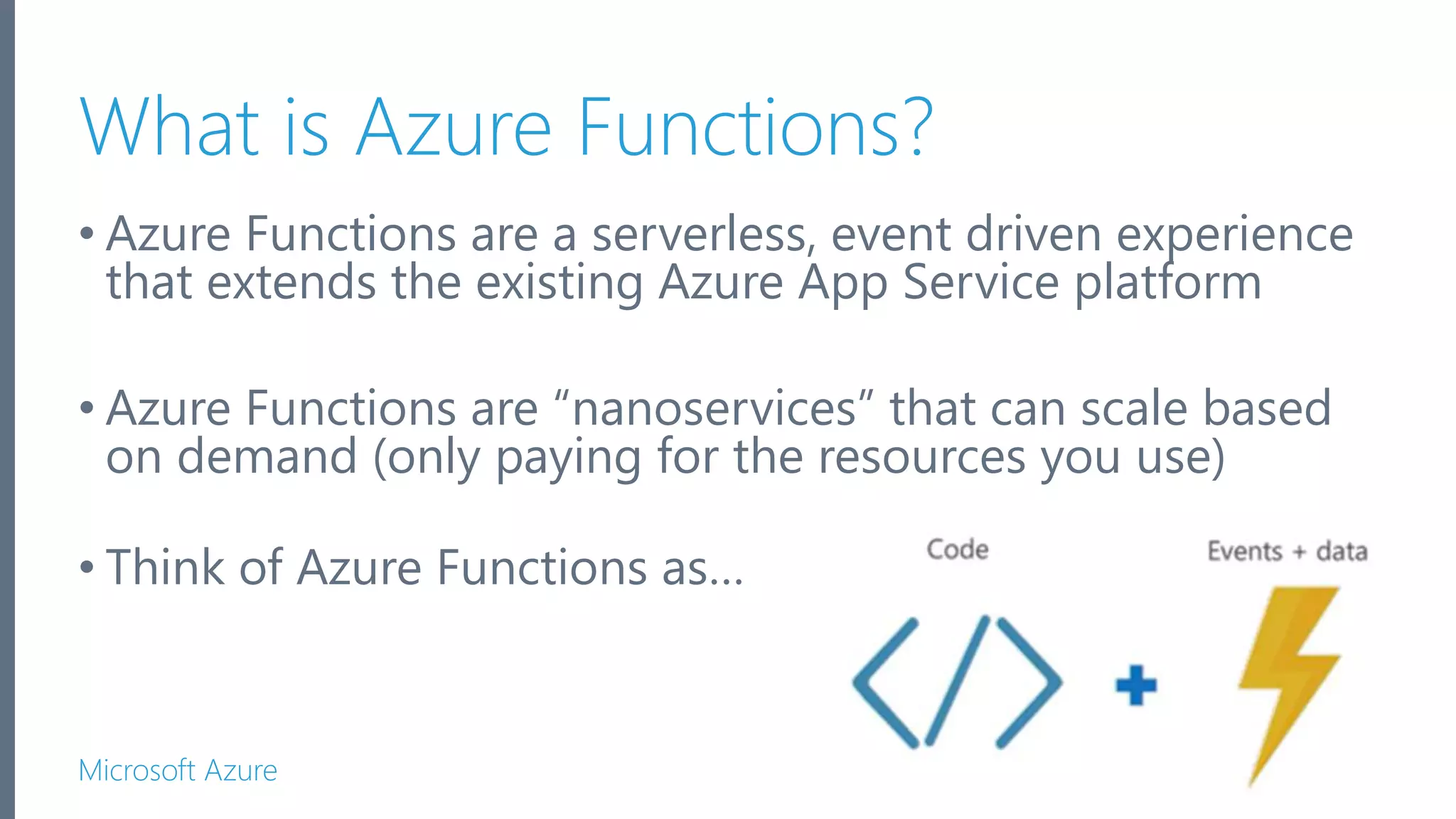 Introduction to Azure Functions | PPTX