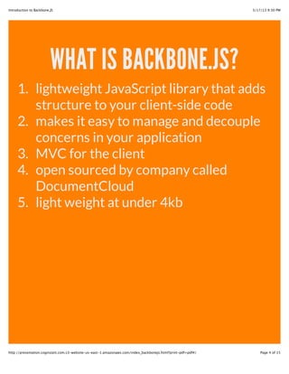 Introduction to Backbone.js