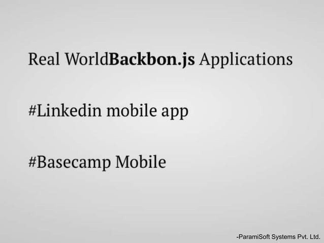 Introduction To Backbone JS | PPT