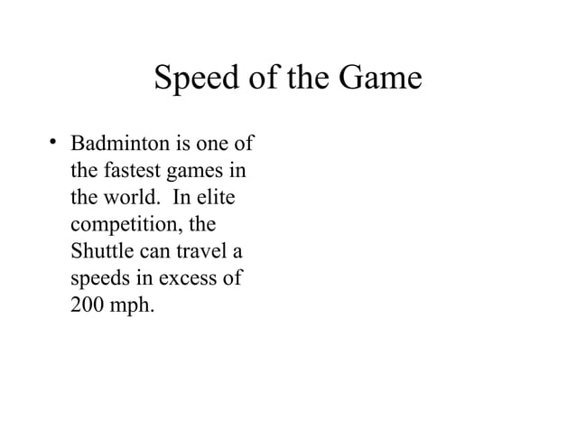 Introduction to badminton | PPT | Badminton | Sports